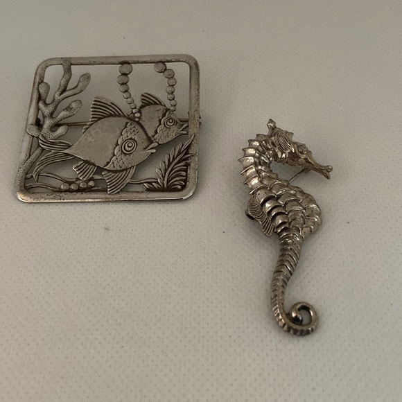 Truart & Beau | Jewelry | 2 Great Sterling Silver Sea Creature Pins ...